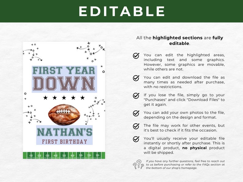 Football Juice Label Tag Editable First Year Down Juice Label Template ...