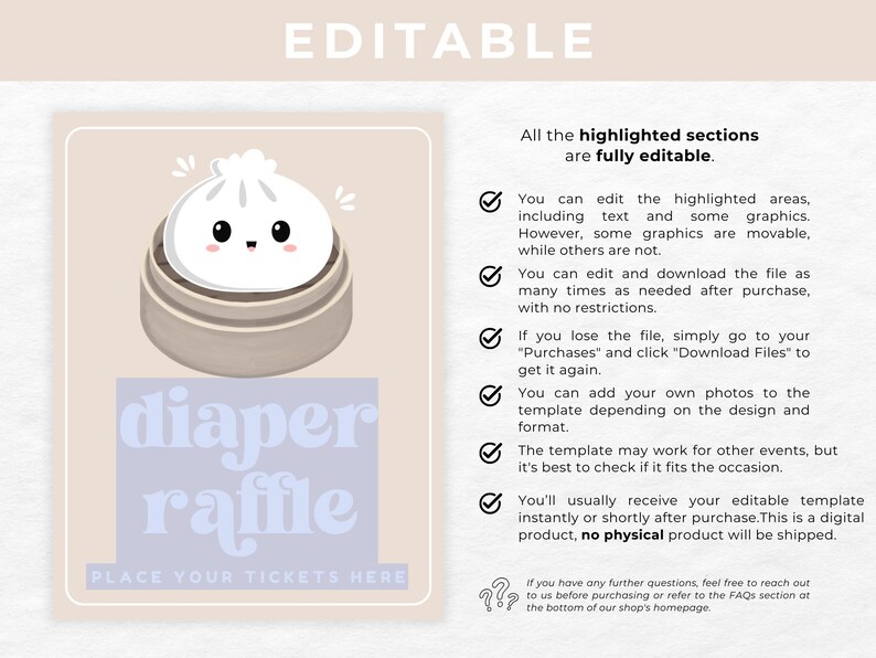 10 Little Dumpling Baby Shower Sign Set Dim Sum Theme Signs Editable in ...