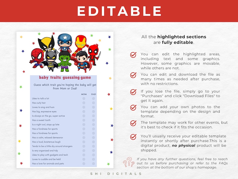 75+ Superhero Baby Shower Games Bundle SH01 - Etsy