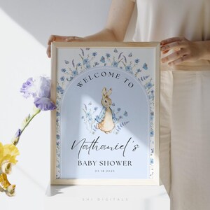 Peter Rabbit Welcome Sign Peter Bunny Baby Shower Welcome Sign ...