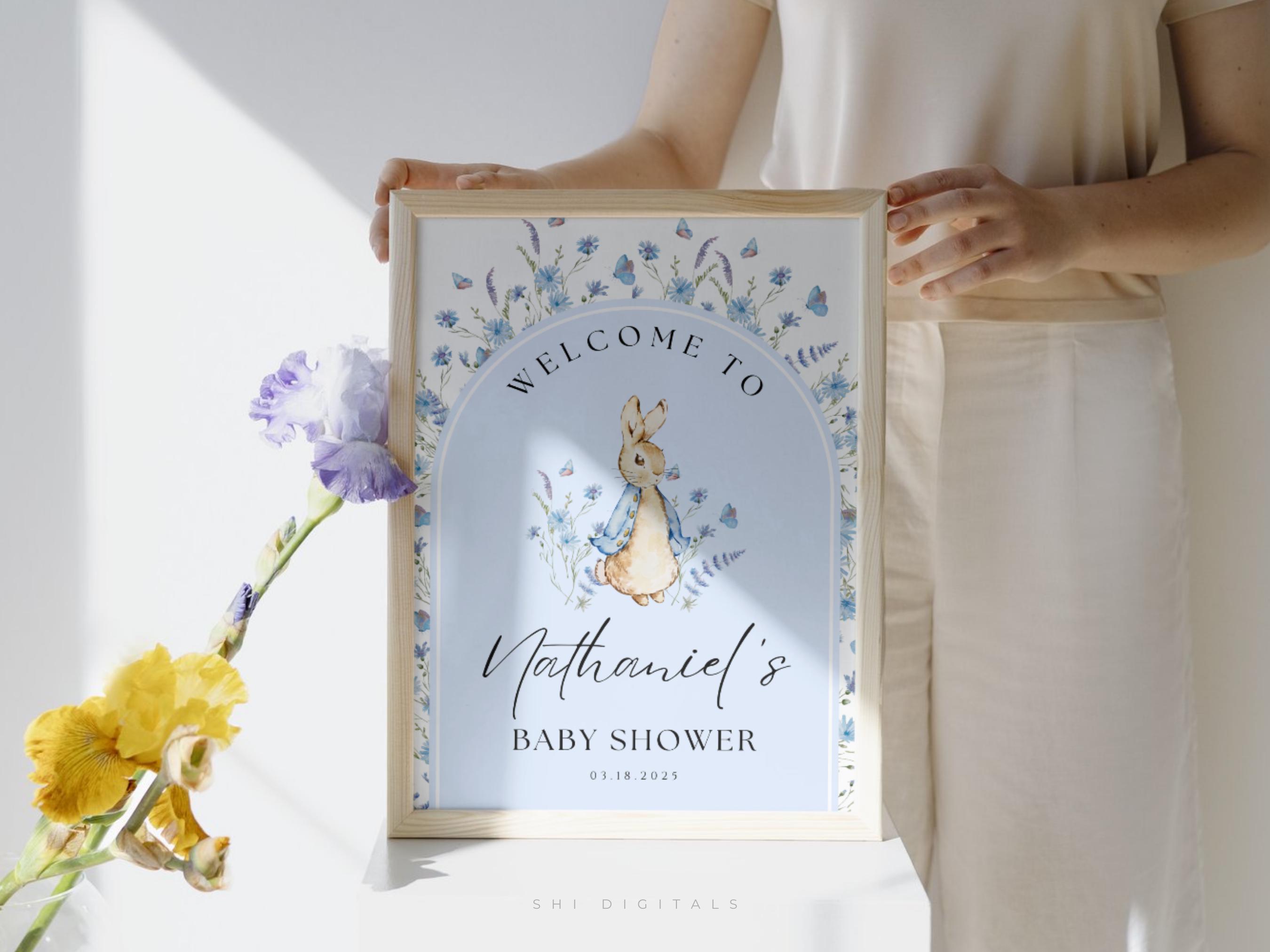 Peter Rabbit Welcome Sign Peter Bunny Baby Shower Welcome Sign ...