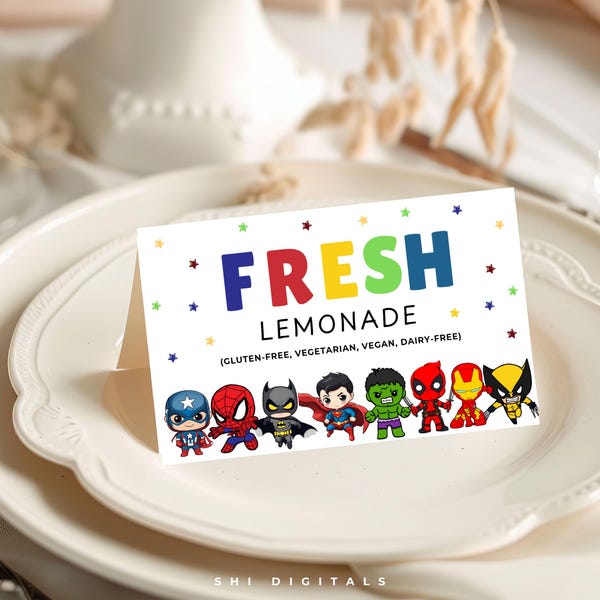 Superhero Food Label - Etsy