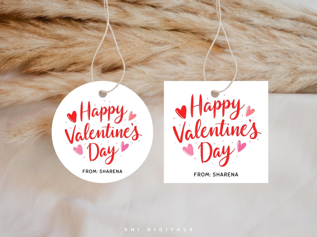 Editable Happy Valentine's Day Gift Tag Template Kids Valentine's Favor ...