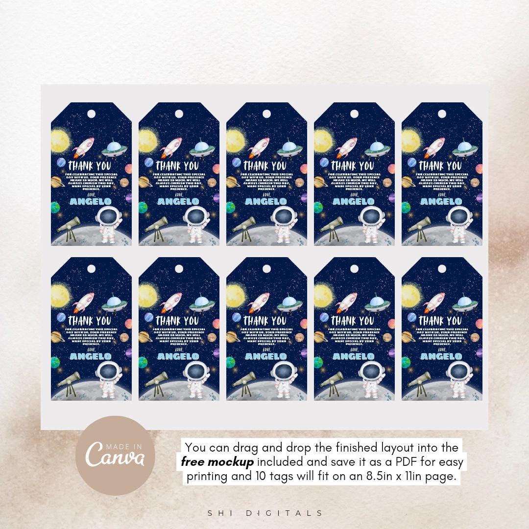 Outer Space Birthday Invitation Template Planets Rocket Ship Astronaut ...