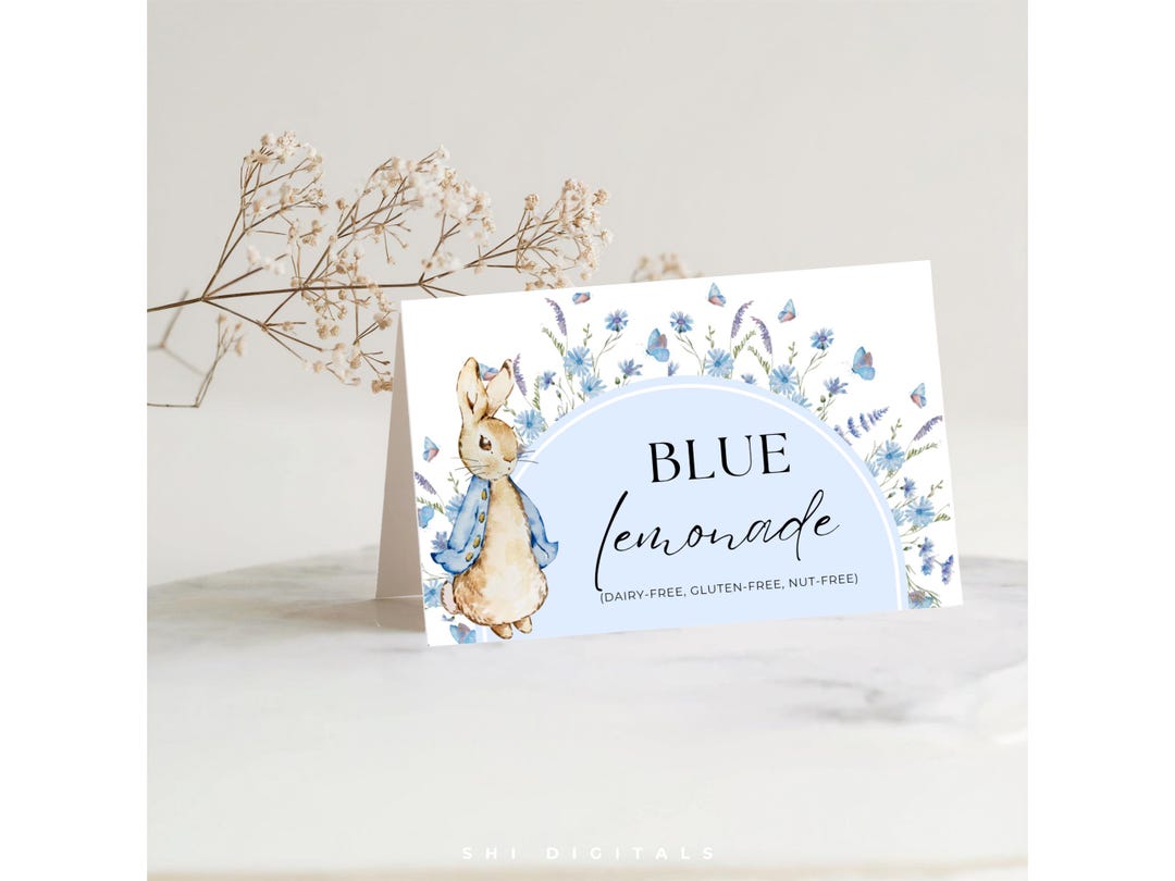 Peter Rabbit Food Labels Editable Template for Baby Showers Custom Food ...