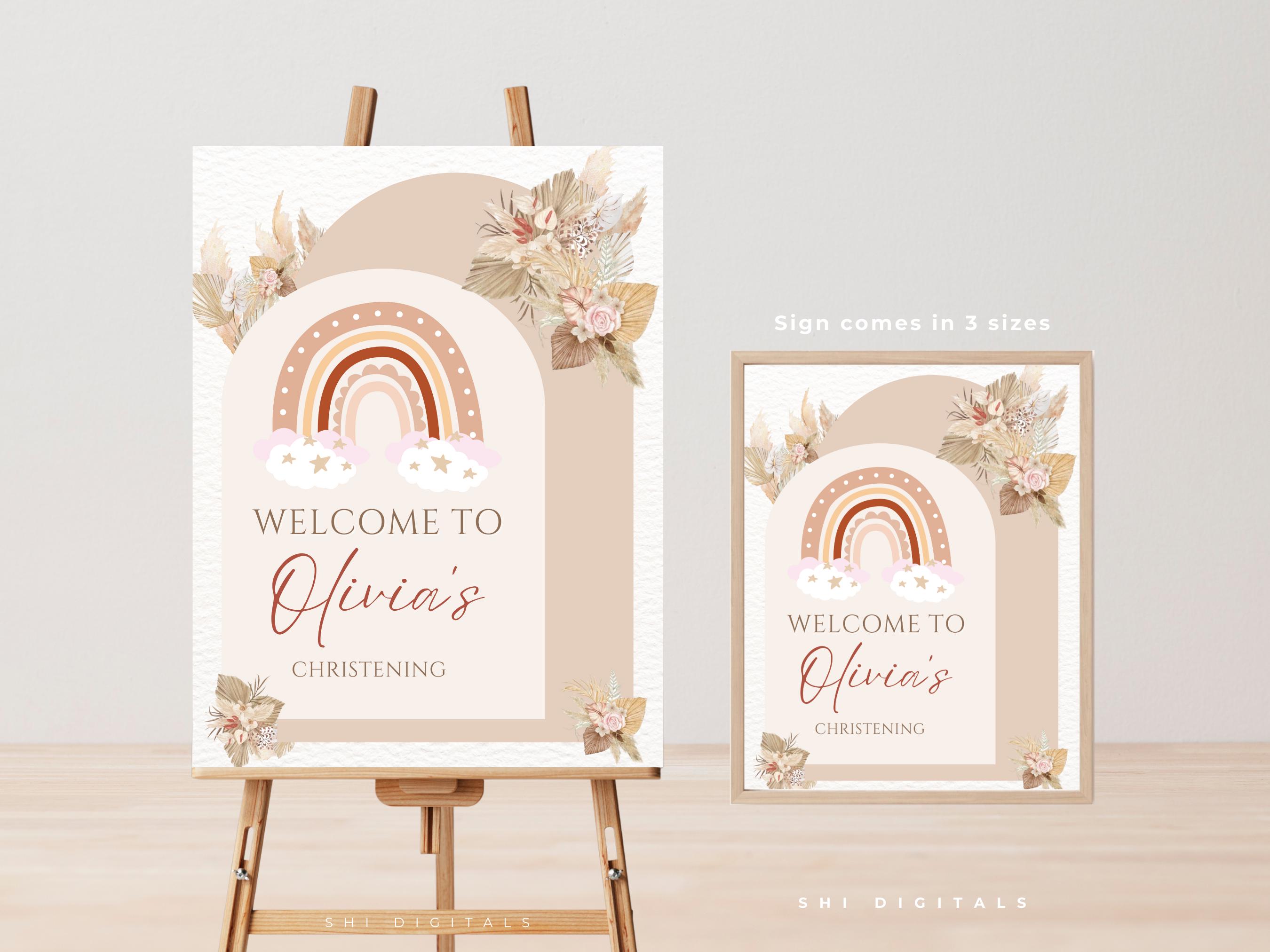 Boho Rainbow Birthday Welcome Sign Poster Editable Boho Rainbow ...