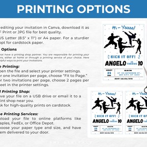 Karate Birthday Invitation Template Canva Editable Martial Arts Invite ...