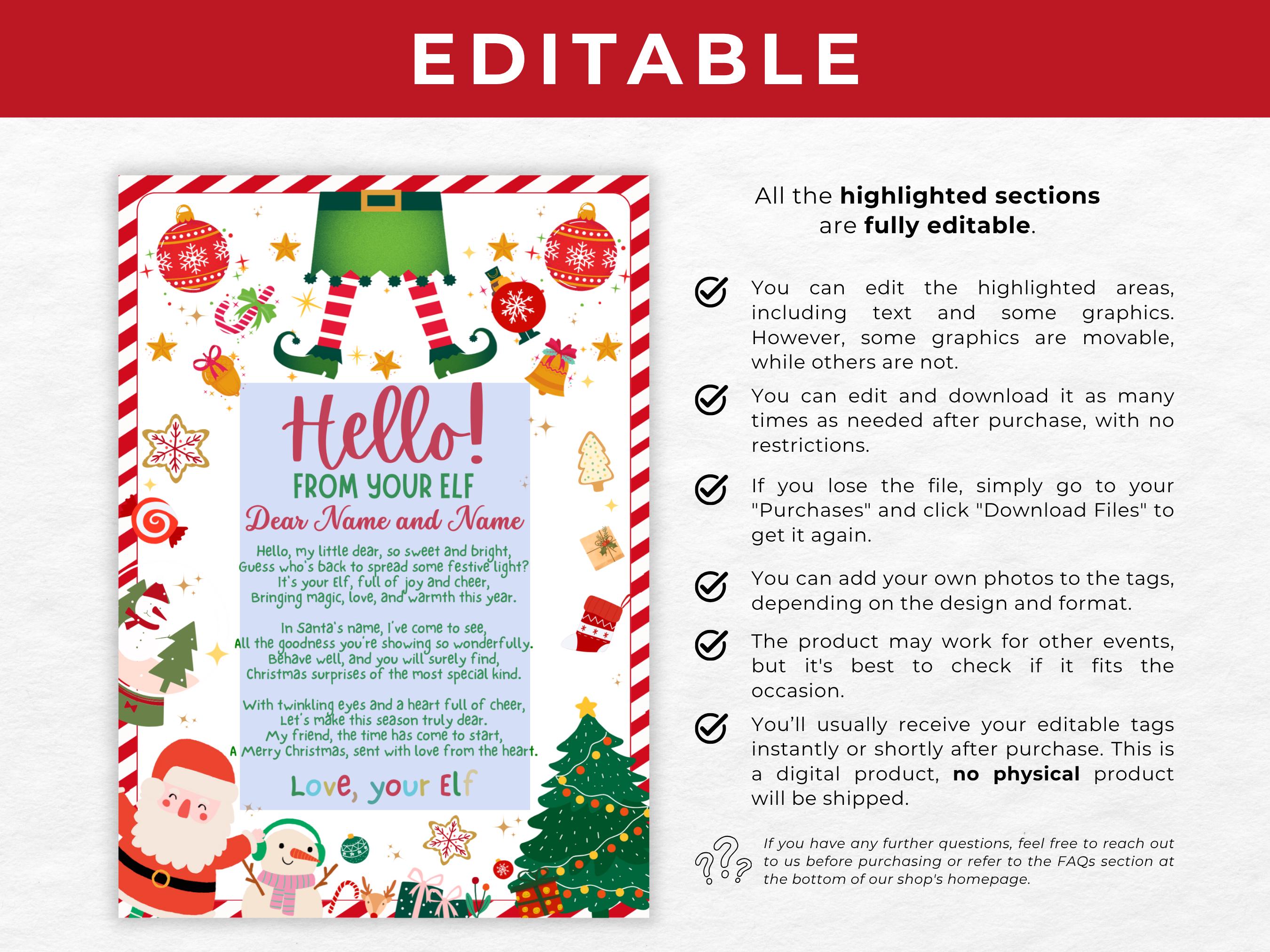 Elf Arrival Letter First Time Elf Introduction Letter 1st Time Elf ...
