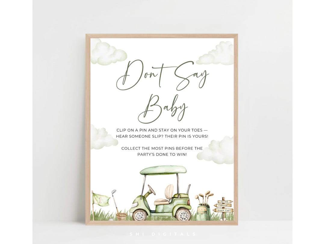 Golf Cart Baby Shower 'don't Say Baby' Sign GF04 - Etsy