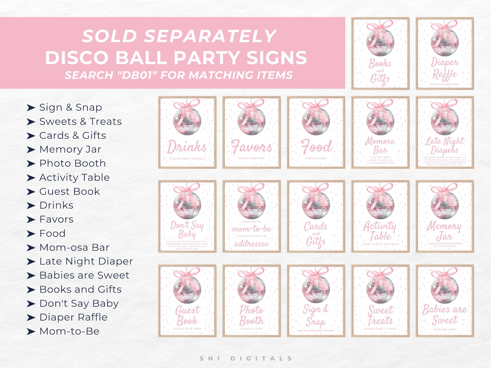 Pink Disco Ball Gable Box Template: Editable Party Favor (digital ...