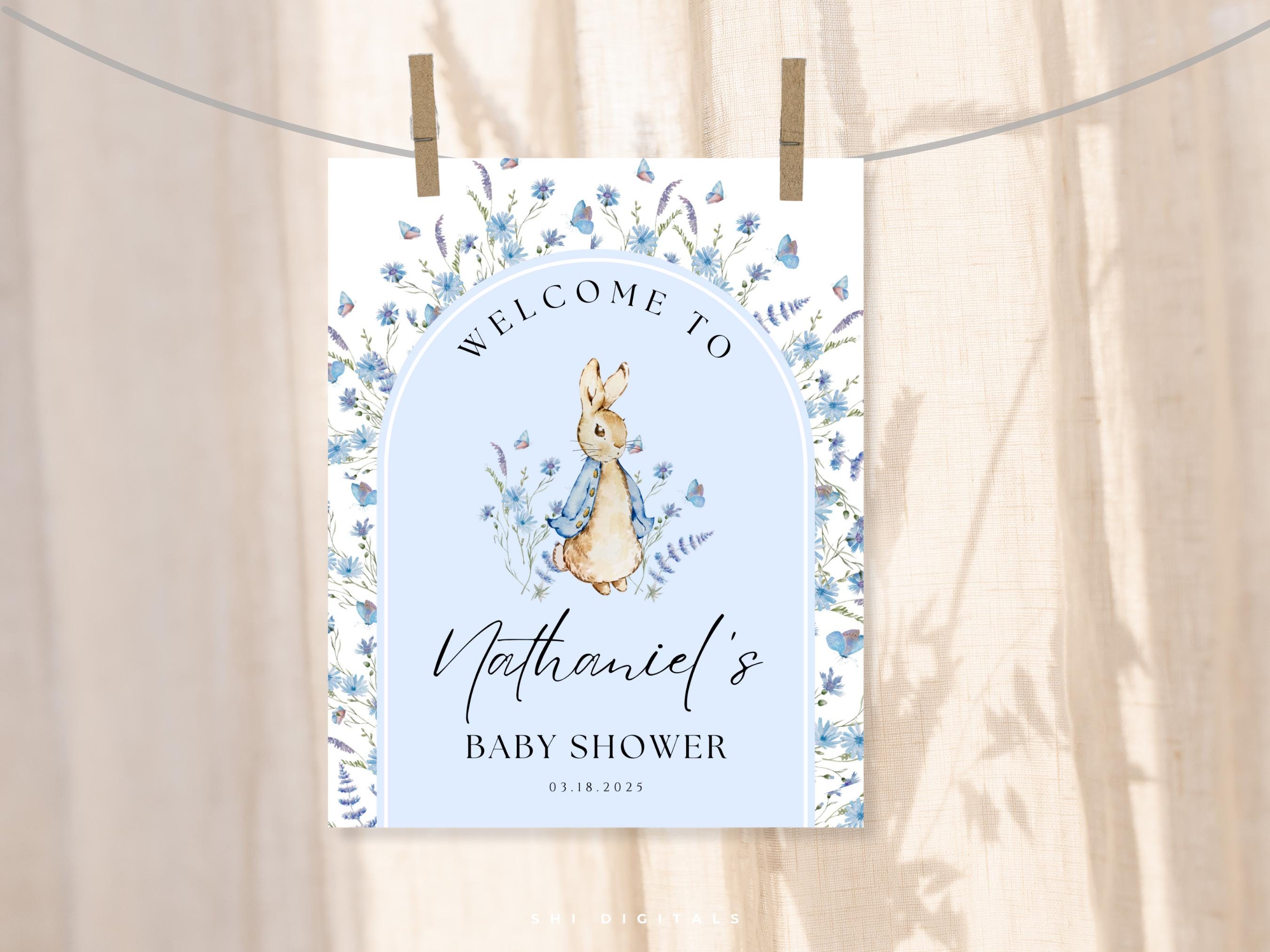 Peter Rabbit Welcome Sign Peter Bunny Baby Shower Welcome Sign ...
