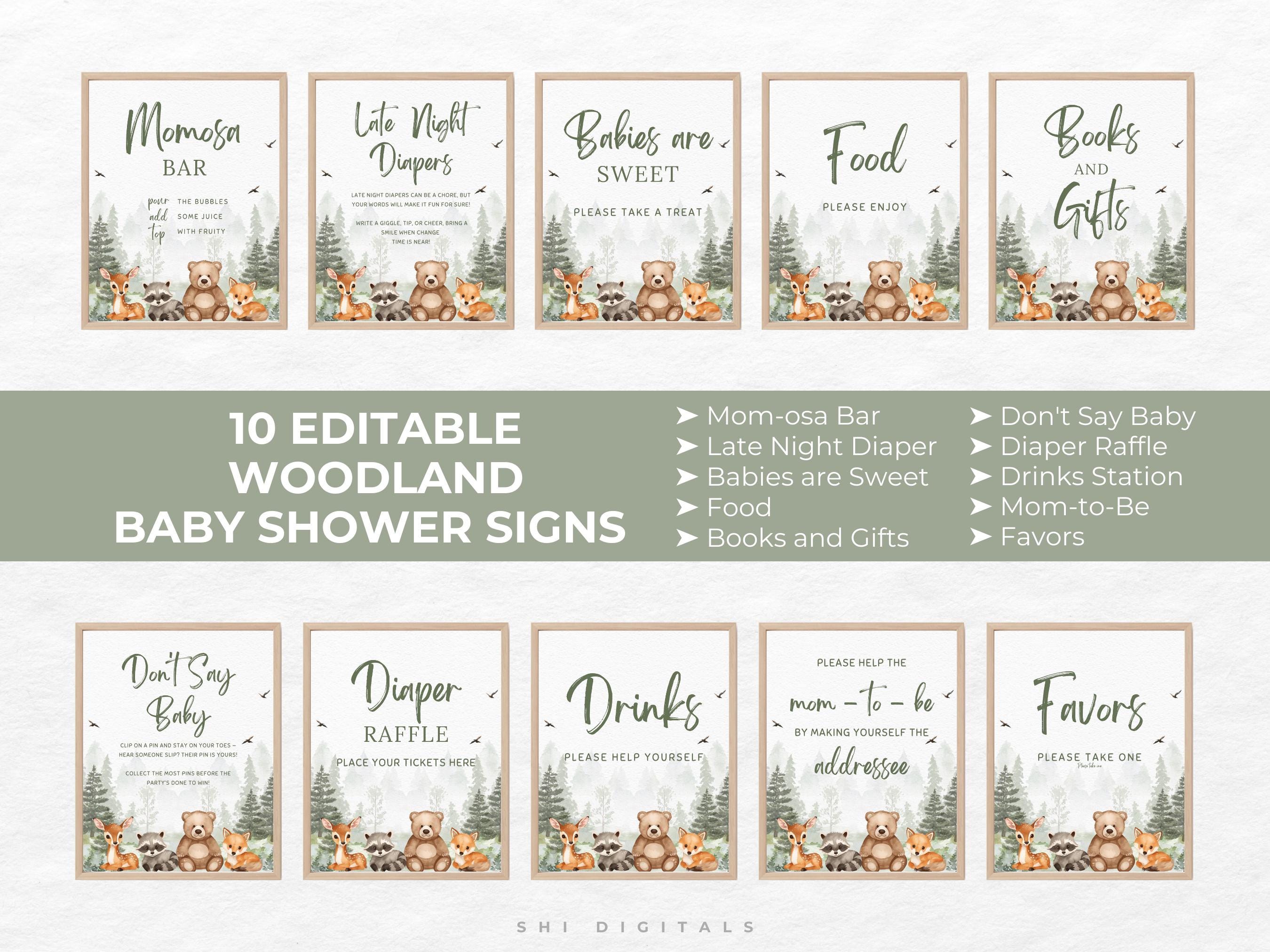Woodland Custom Sign Printable Baby Shower Sign Woodland Forest Baby ...