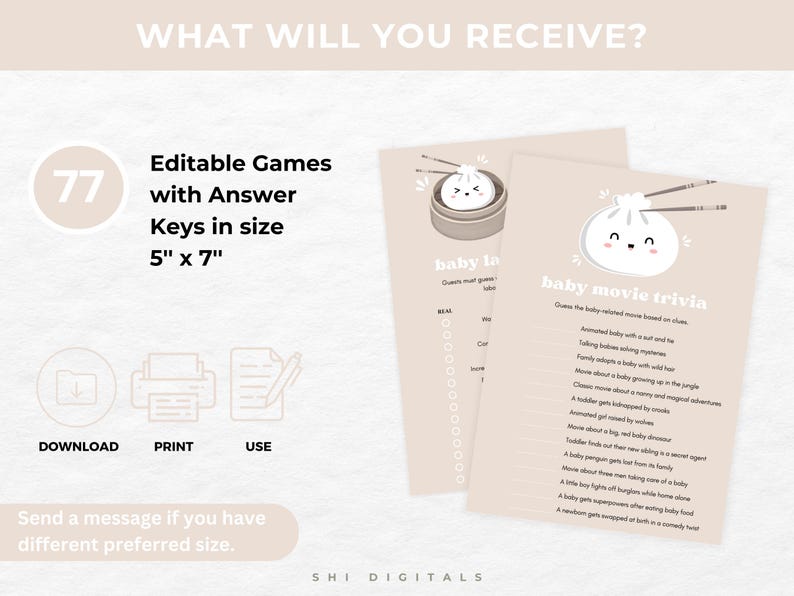 75+ Little Dumpling Baby Shower Games Bundle LD01 - Etsy