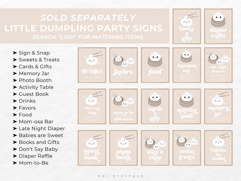 Little Dumpling Happy Birthday Banner Editable Dim Sum Party Decor ...