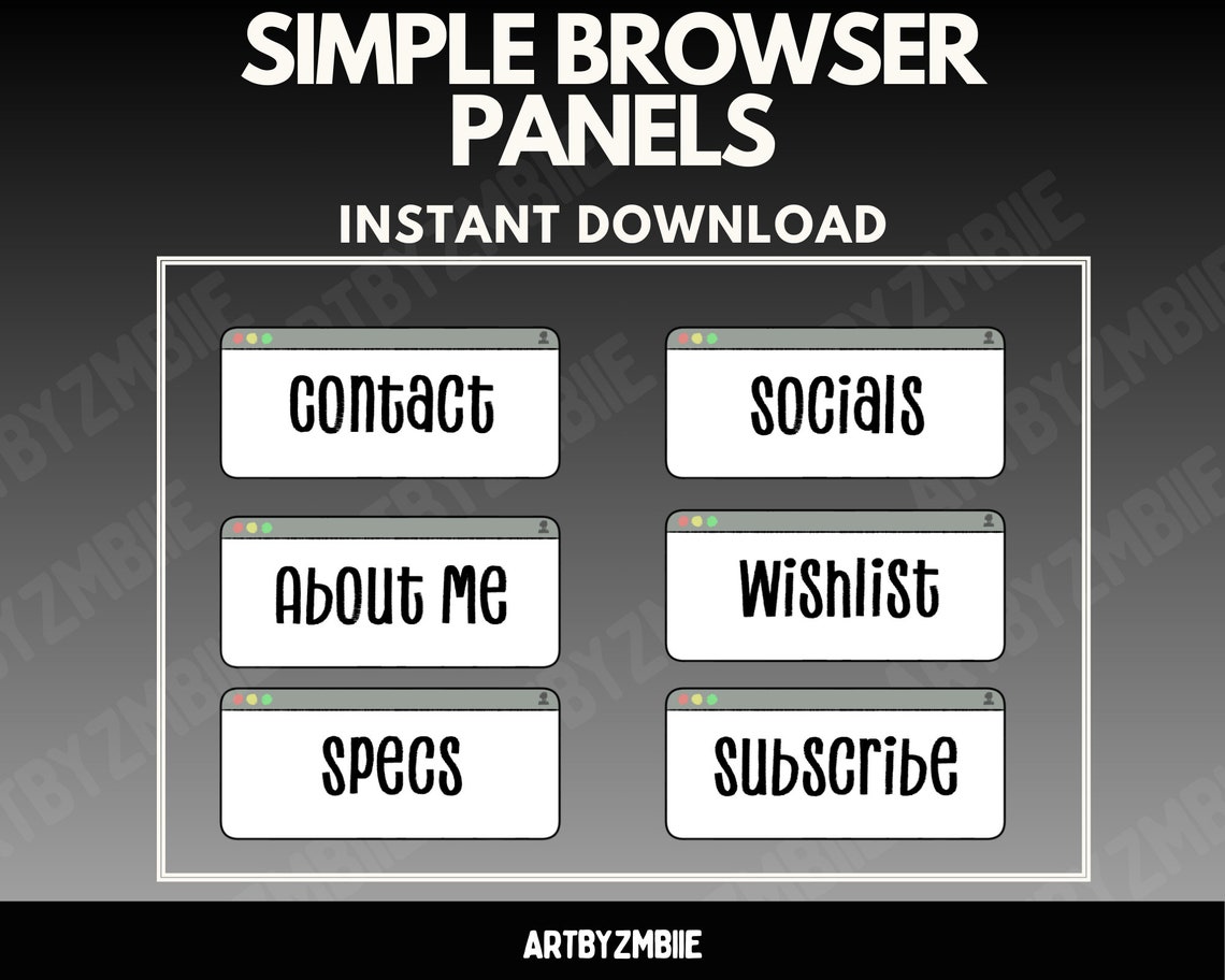 Simple Browser Panels / Simple / Clean/ PREMADE Brower Panel for Twitch ...