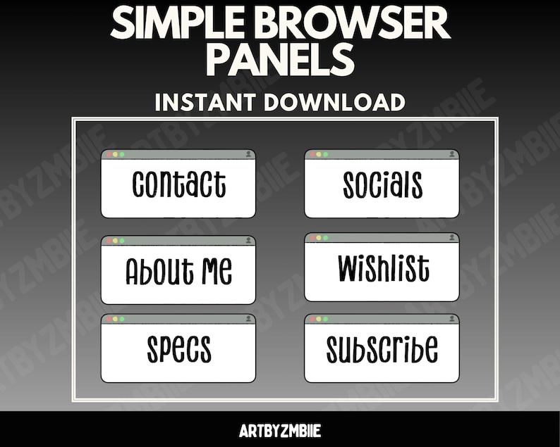 Simple Browser Panels / Simple / Clean/ PREMADE Brower Panel for Twitch ...