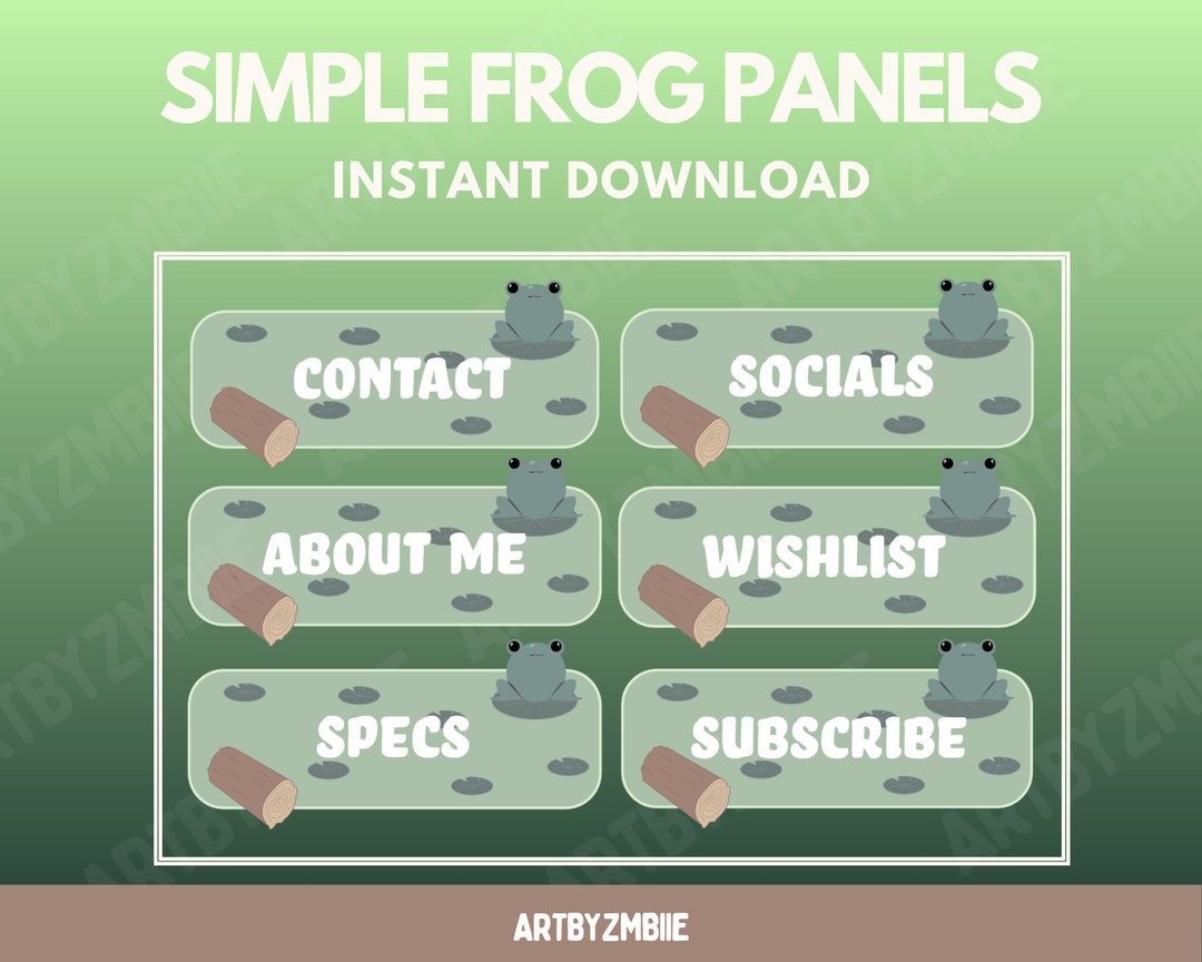 Simple Frog Panels / Simple / Clean/ PREMADE Frog Panel for Twitch - Etsy