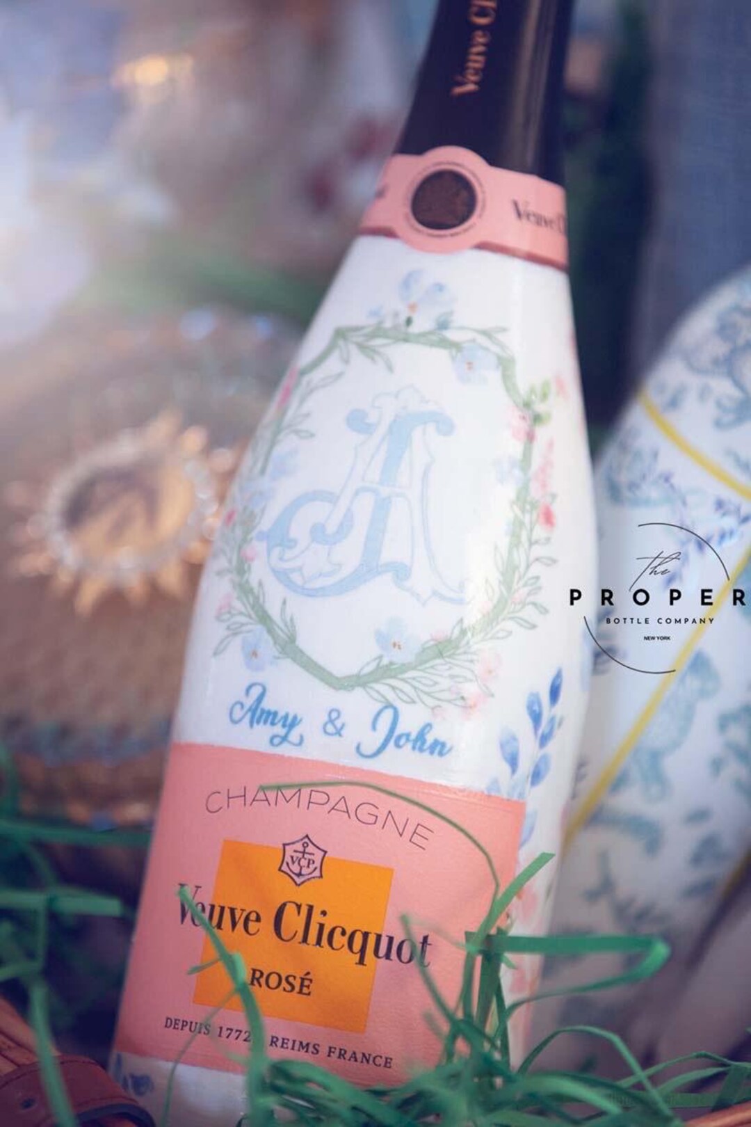 Custom Wedding Champagne Designs, Pink Veuve Upgrade, Custom Wedding ...