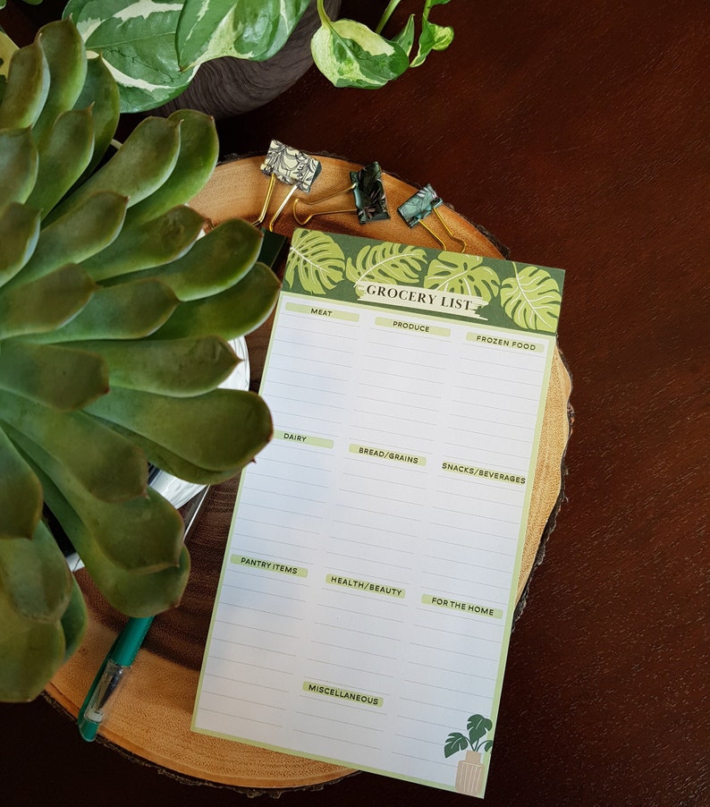 Grocery List Organized Shopping Notepad Magnetic Fridge Notepad Back ...