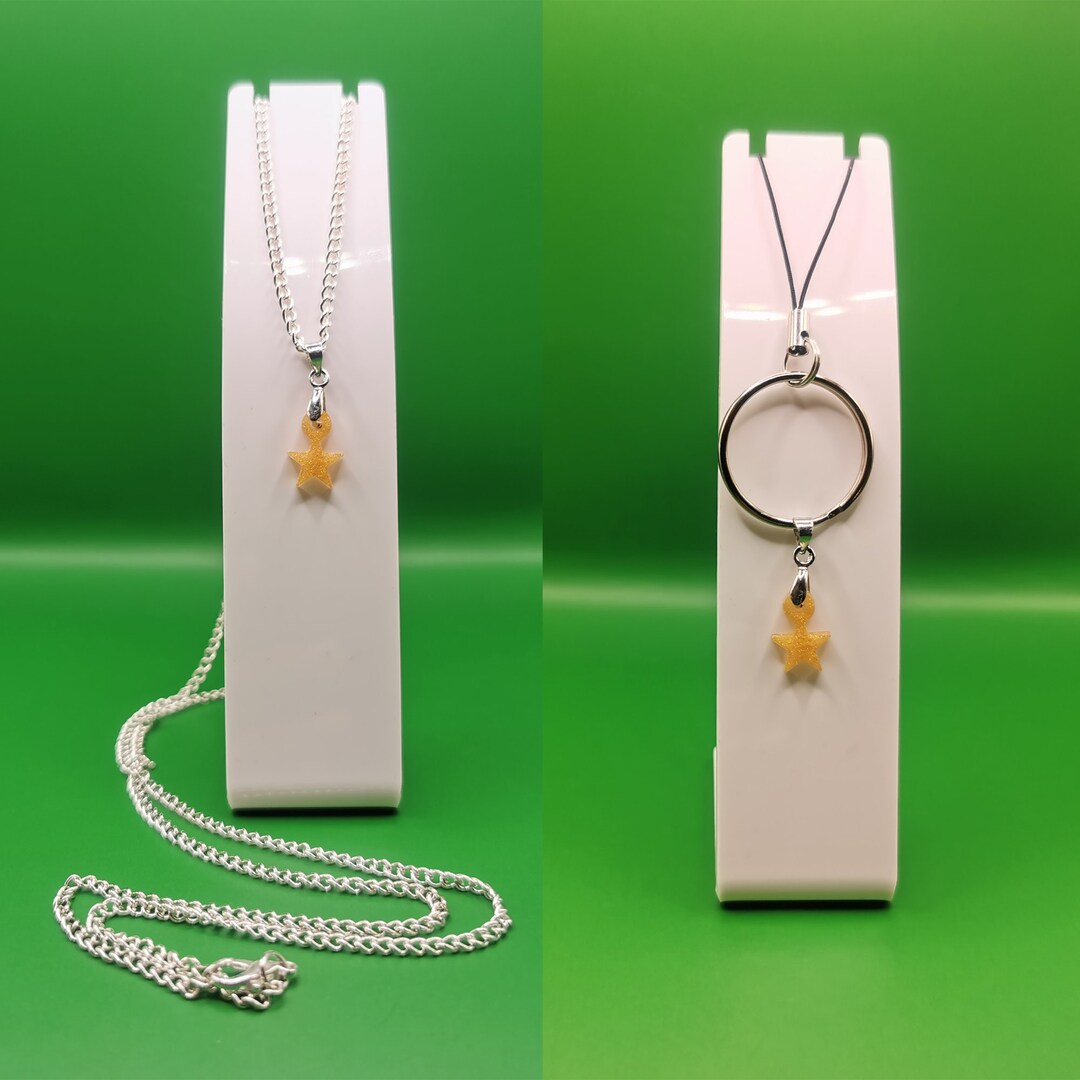 Mini Star Small Customisable Resin Charm Pendant Necklace / Keyring ...