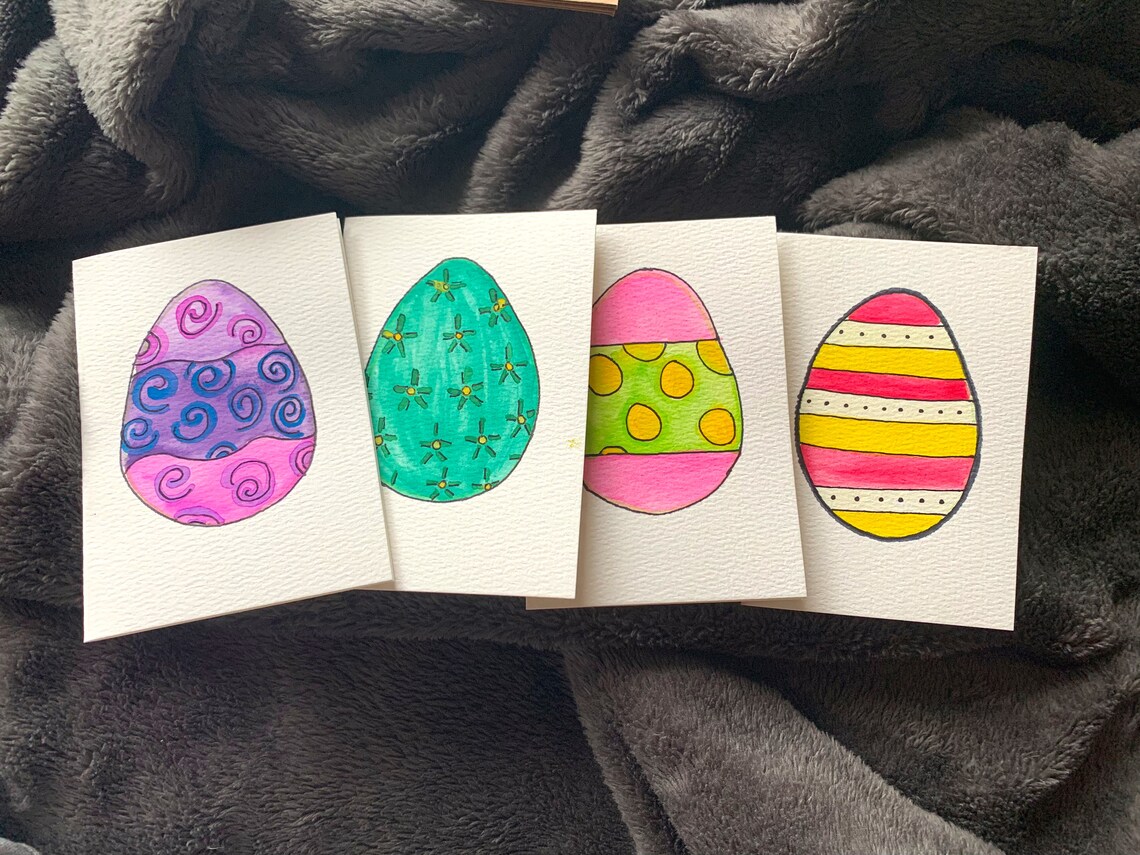 Easter Egg Cards Handmade Easter Cards Hand Painted Easter Egg Greeting ...