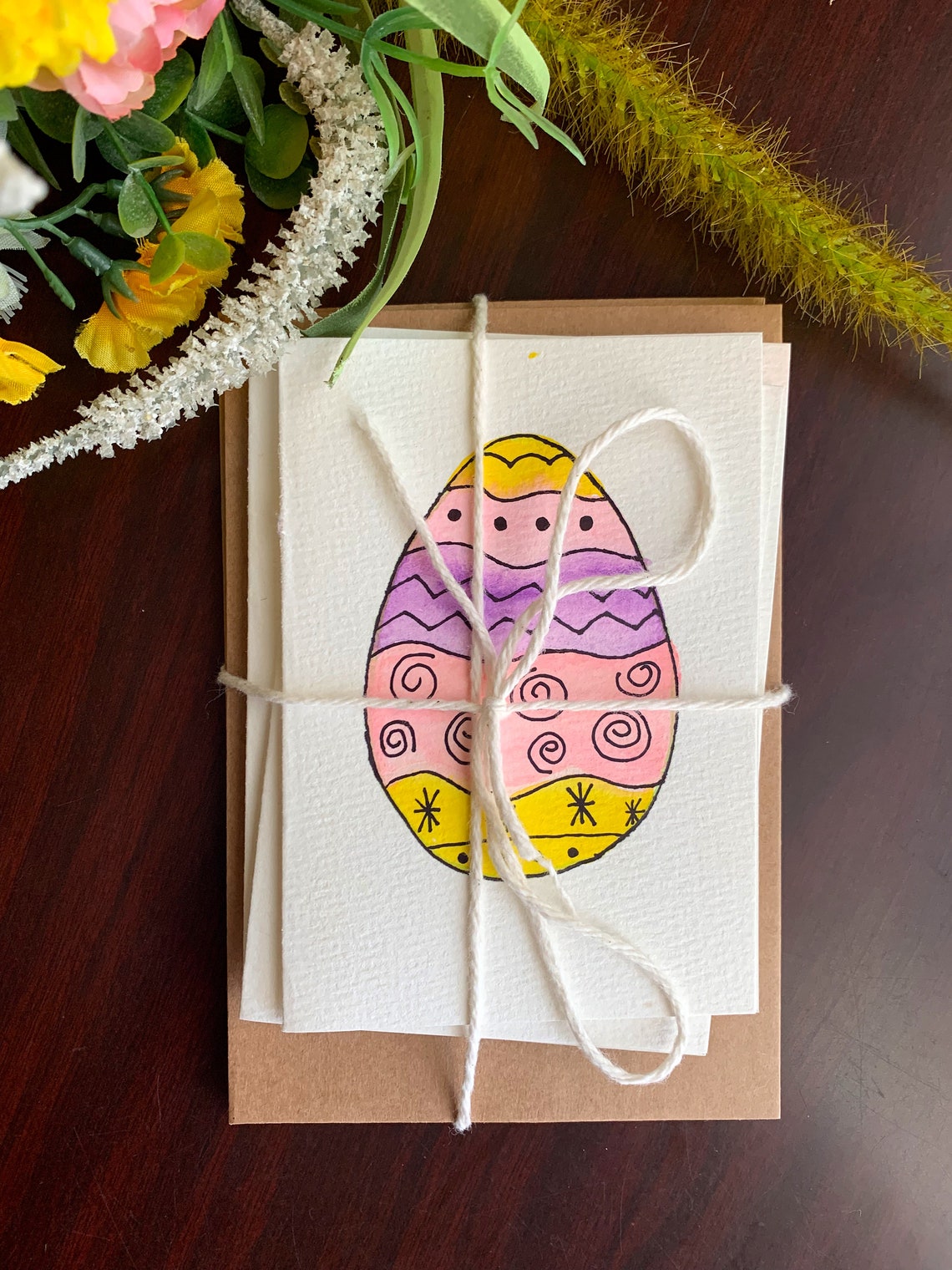 Easter Egg Cards Handmade Easter Cards Hand Painted Easter Egg Greeting ...