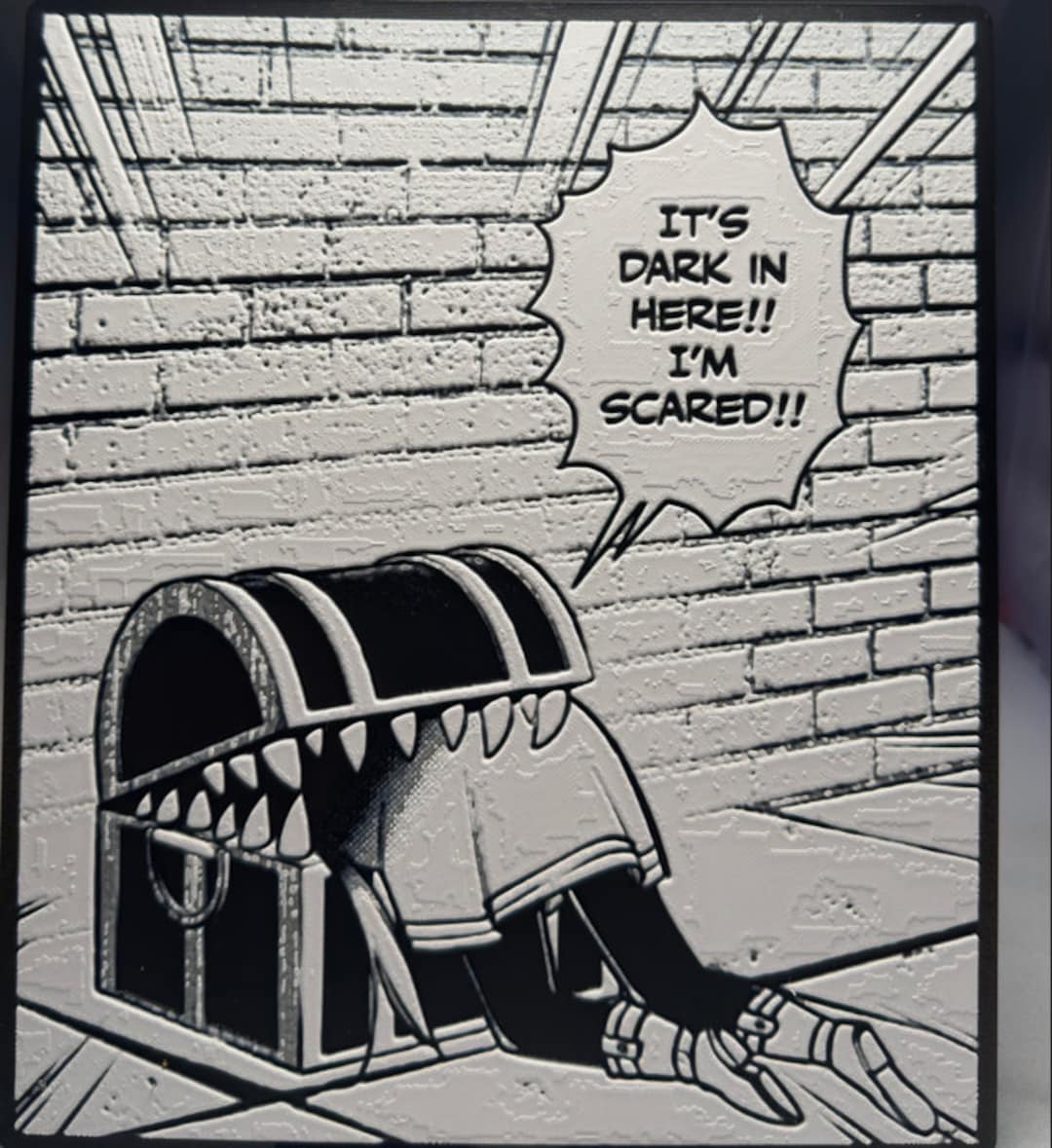 Frieren Swallowed by a Mimic Manga Panel 3D Printed Poster W/ Texture ...