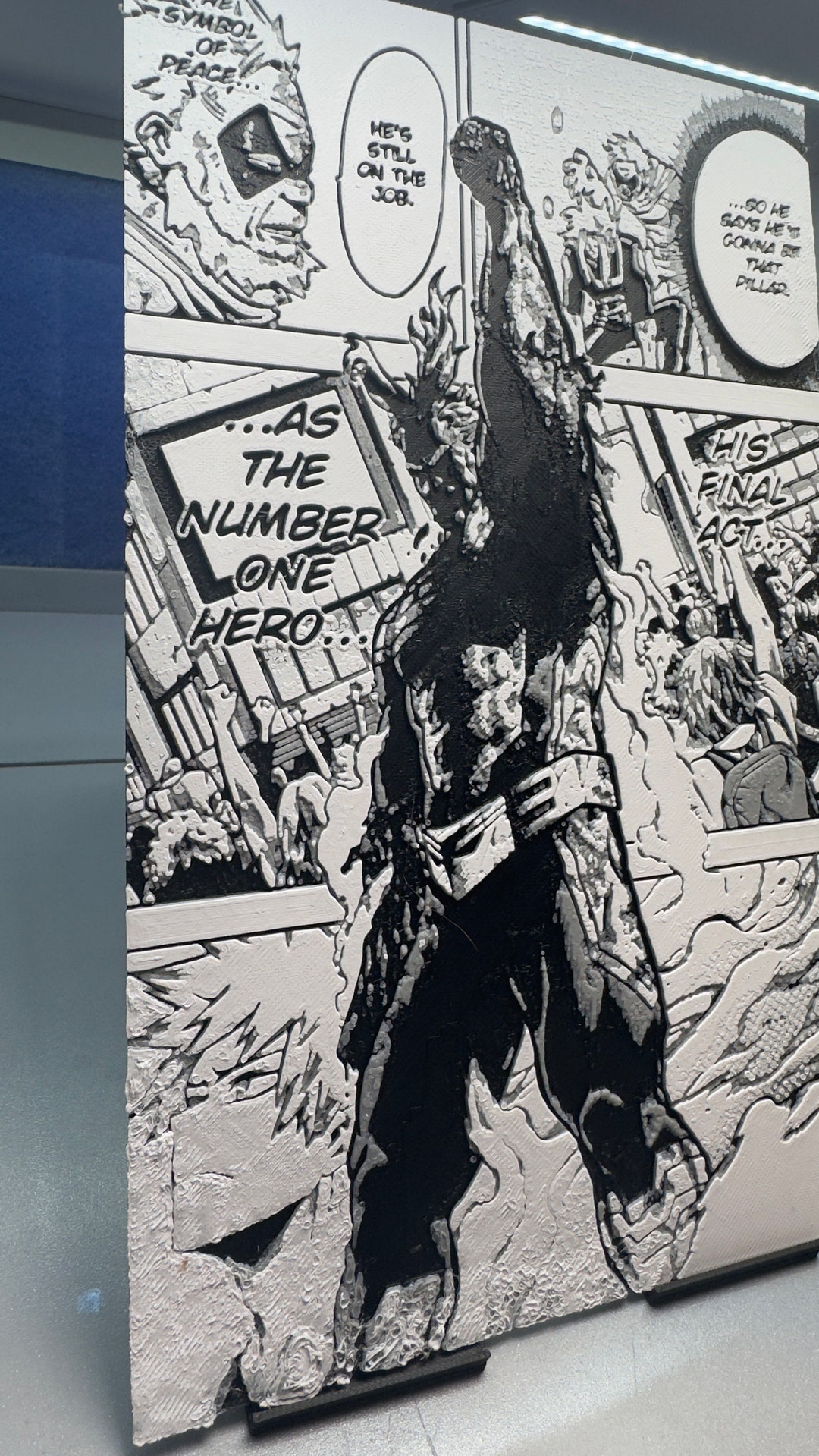 All Might My Hero Academia Manga Panel 3D Printed Poster W/ Texture - Etsy