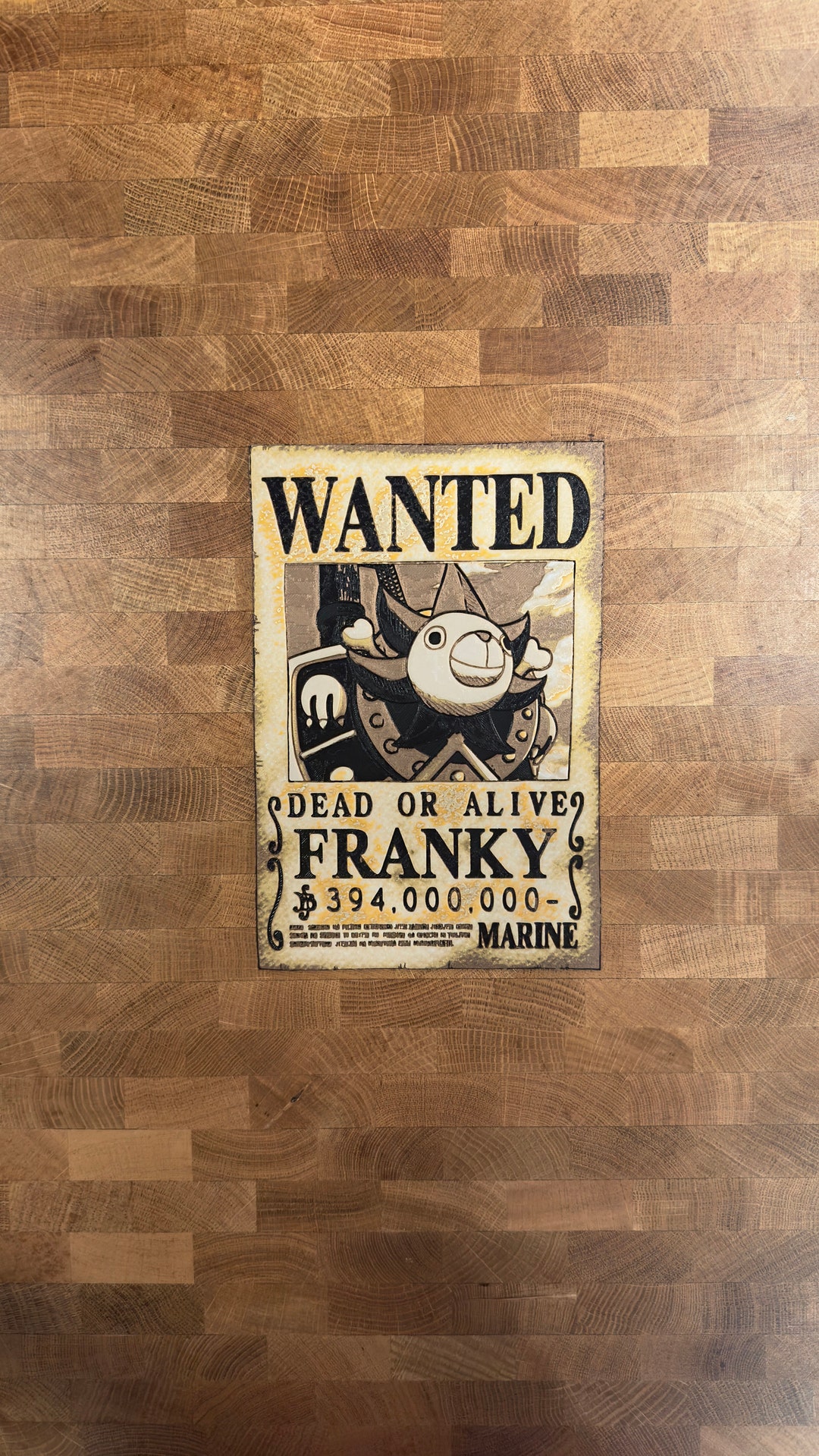 Franky One Piece WANTED 3D Printed Poster W/ Texture - Etsy UK