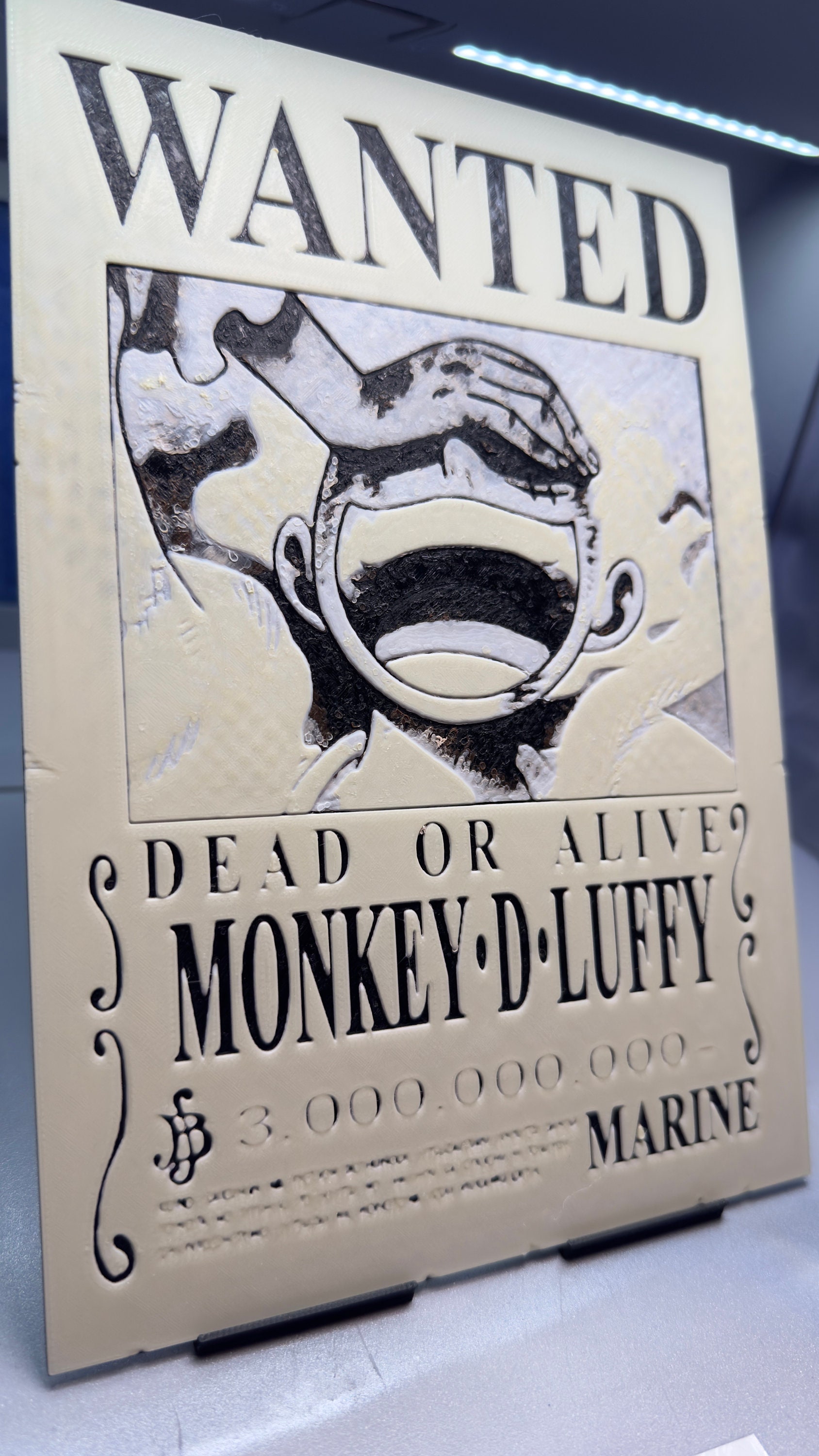 Monkey D. Luffy One Piece WANTED 3D Printed Poster W/ Texture - Etsy