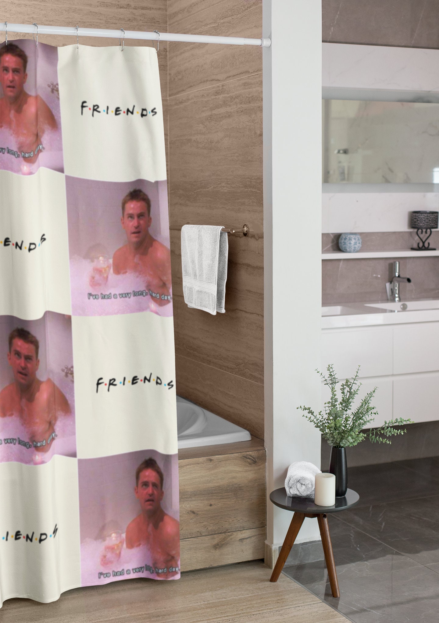 Chandler Bing Shower Curtain Friends TV Show Bath Curtain Funny Shower ...