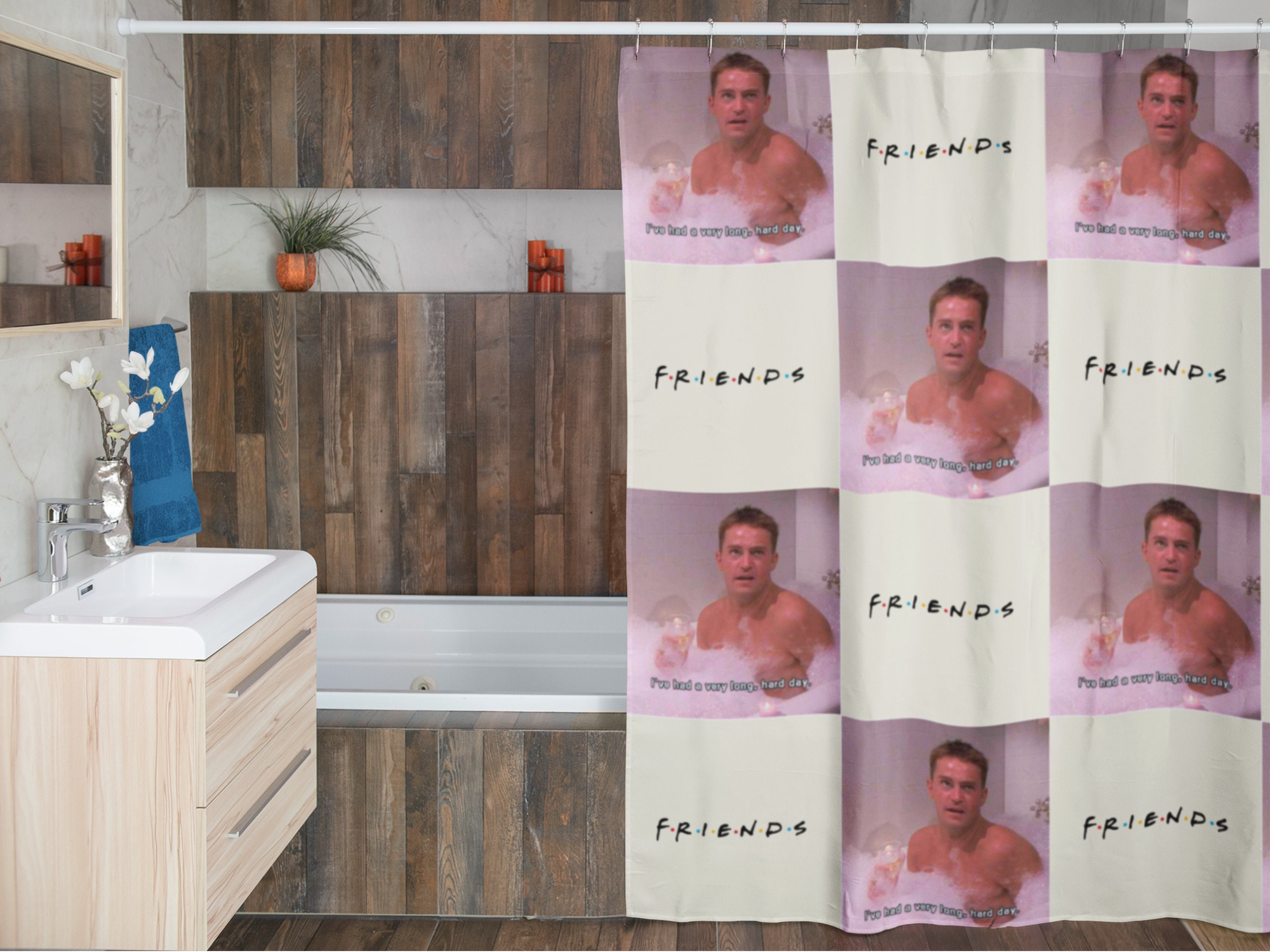 Chandler Bing Shower Curtain Friends TV Show Bath Curtain Funny Shower ...