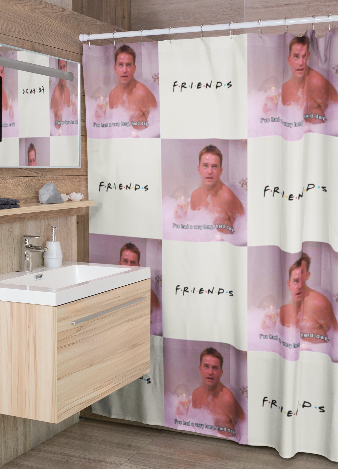 Chandler Bing Shower Curtain Friends TV Show Bath Curtain Funny Shower ...