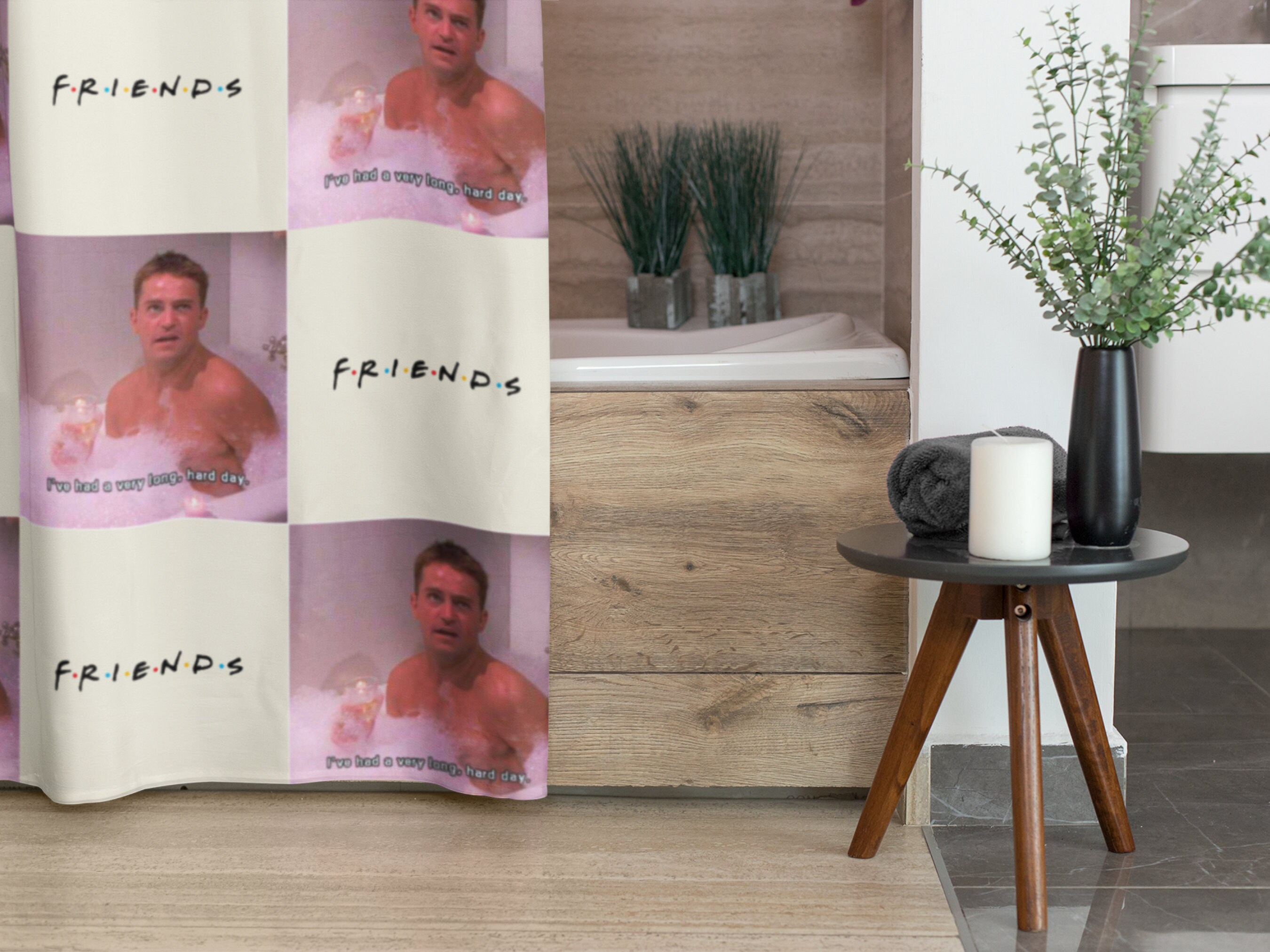Chandler Bing Shower Curtain Friends TV Show Bath Curtain Funny Shower ...