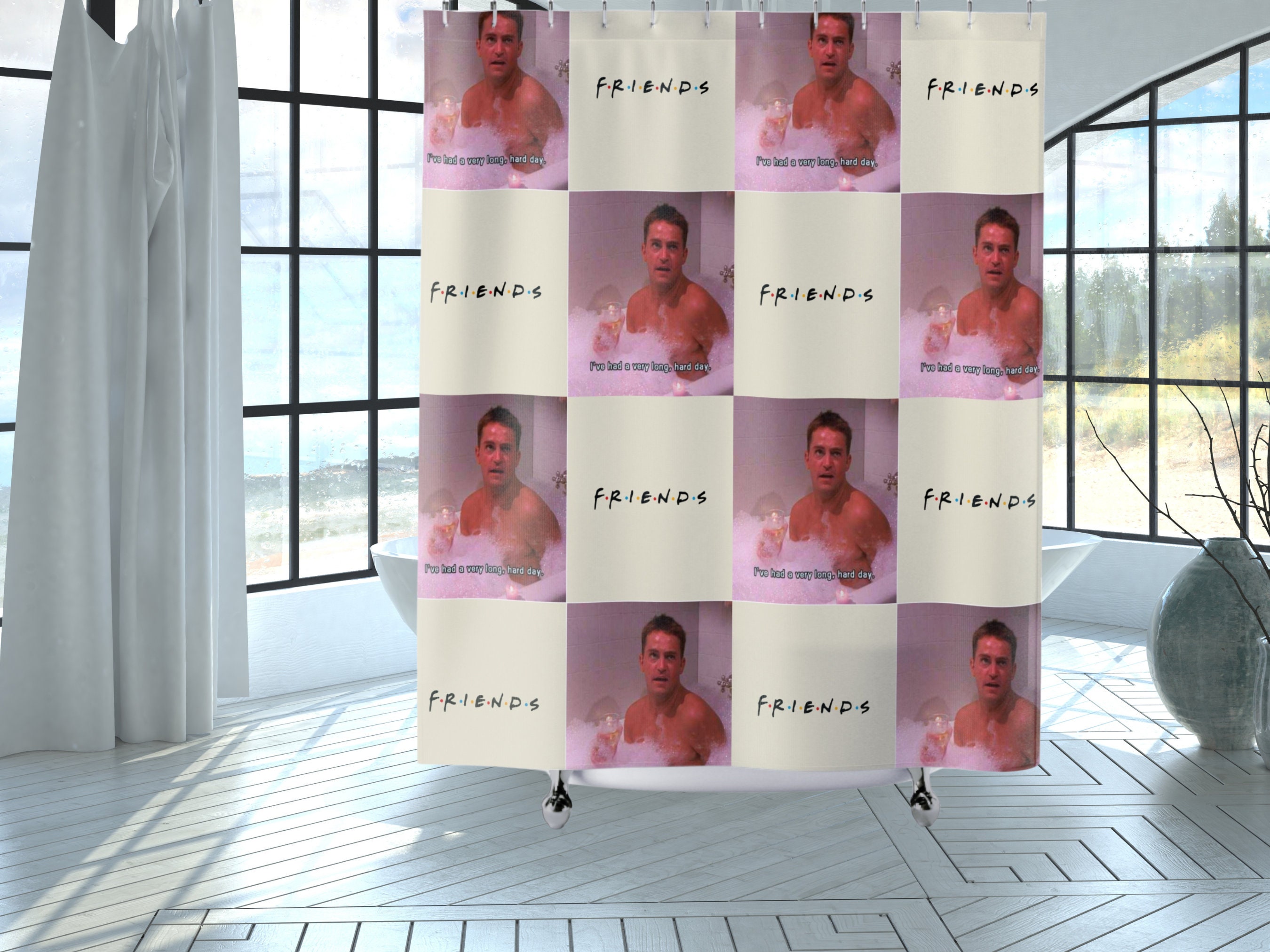 Chandler Bing Shower Curtain Friends TV Show Bath Curtain Funny Shower ...