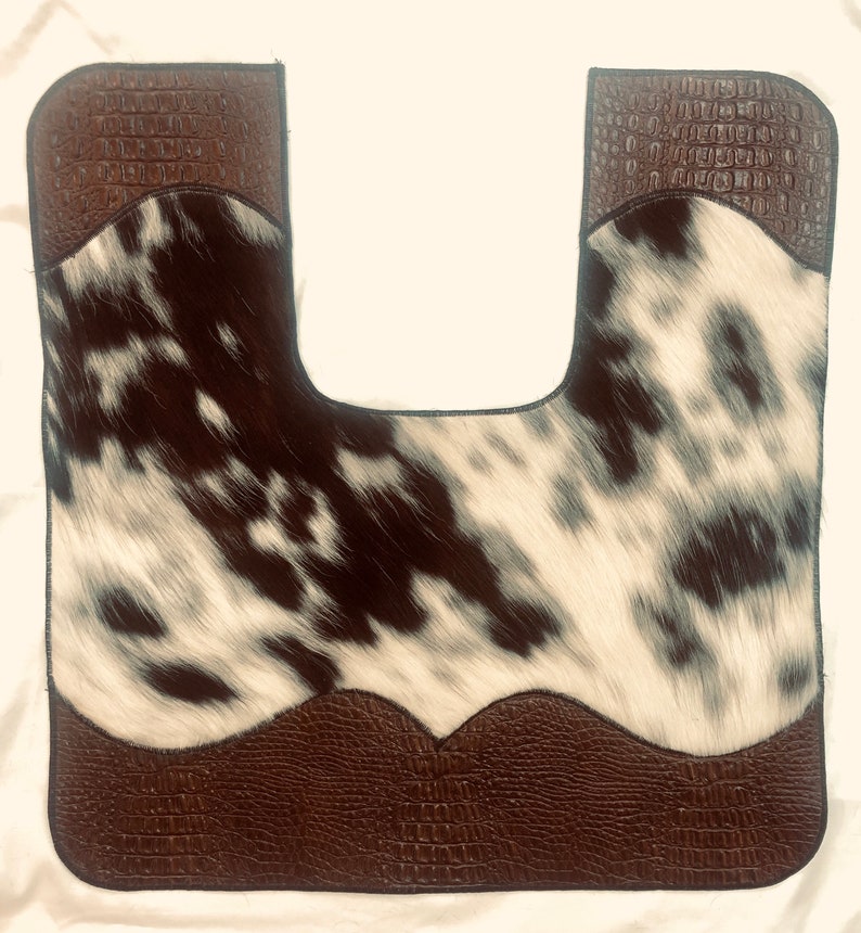 Cowboy Cowhide Metal Cut Out Circle Star Solid Oak Toilet Seat Western ...