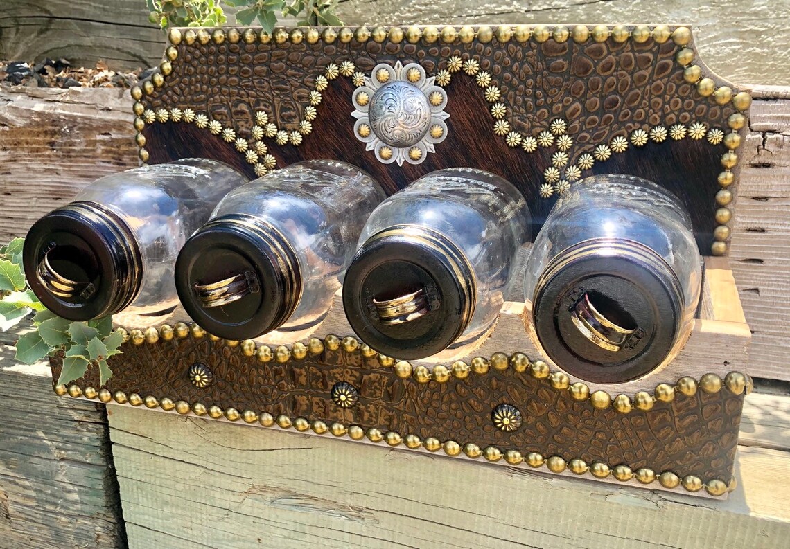 Western Kitchen Decor Fancy Mason Jar Canisters Set With Barn - Etsy