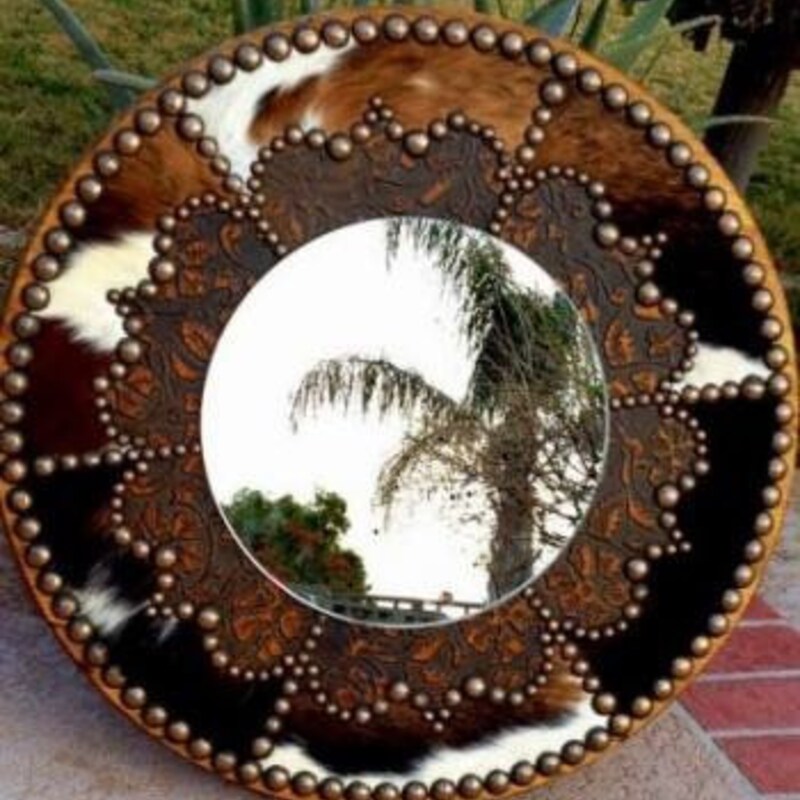 Cowhide Mirror - Etsy