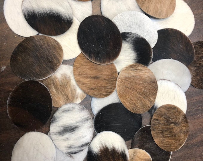 24 Die-cut Assorted Hair on Cowhide 3x2.5 Ovals Scraps - Etsy