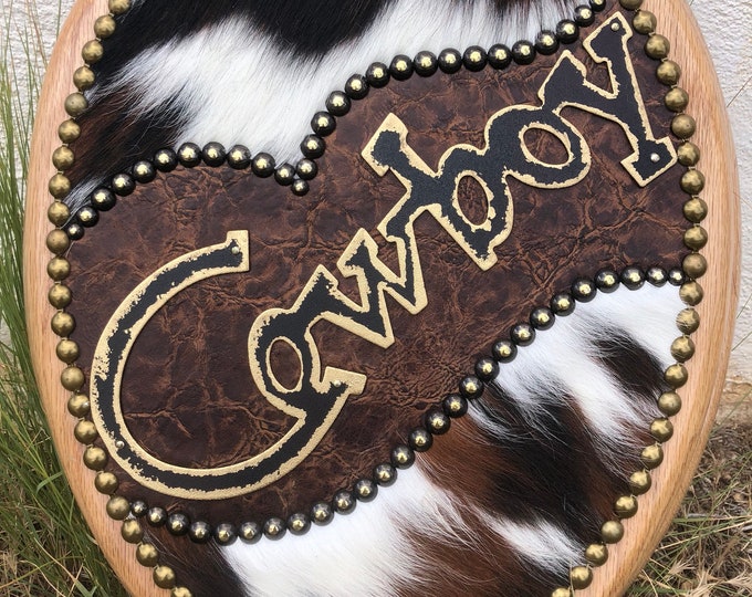 Western Decor "cowboy" Cowhide & Distressed Leather SOLID Oak Toilet ...