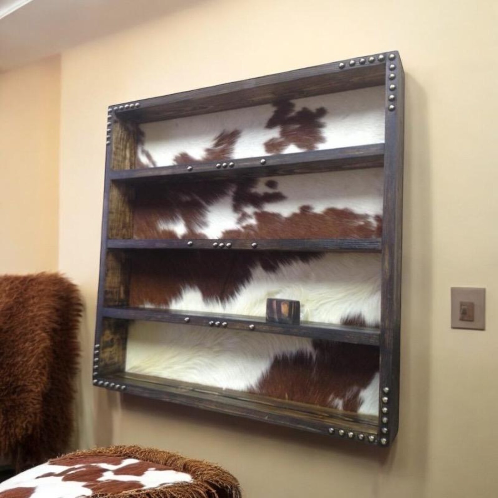 Cowhide Rodeo Trophy Buckle Display Case, Wall Hung 24"x24" - Etsy