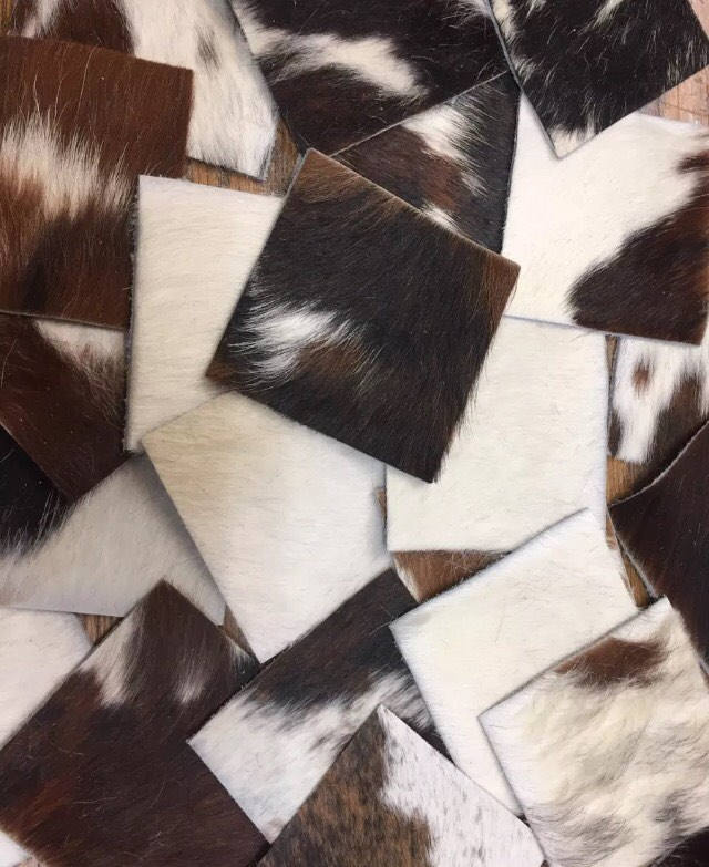 24 Die-cut Assorted Hair on Cowhide 4x4 Squares Scraps | Etsy