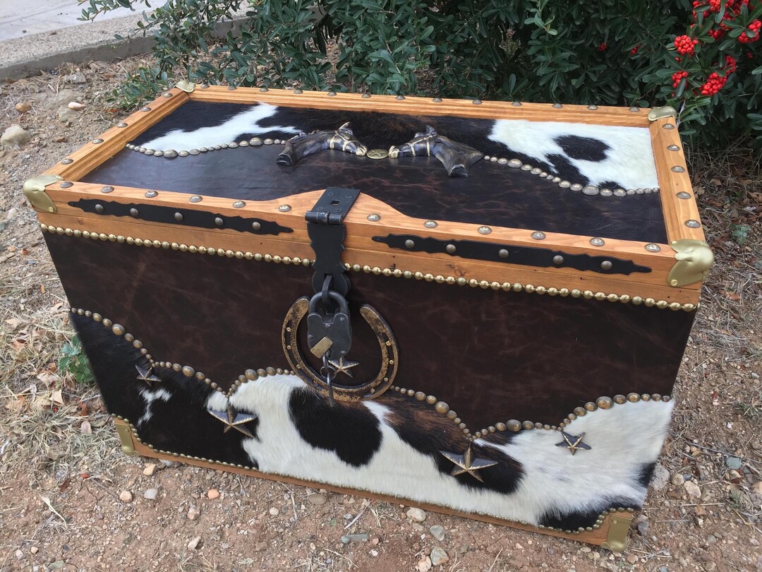 Western Cowhide and Leather Heirloom Trunk, Hope Chest - Etsy