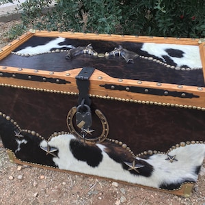 Western Cowhide and Leather Heirloom Trunk, Hope Chest - Etsy