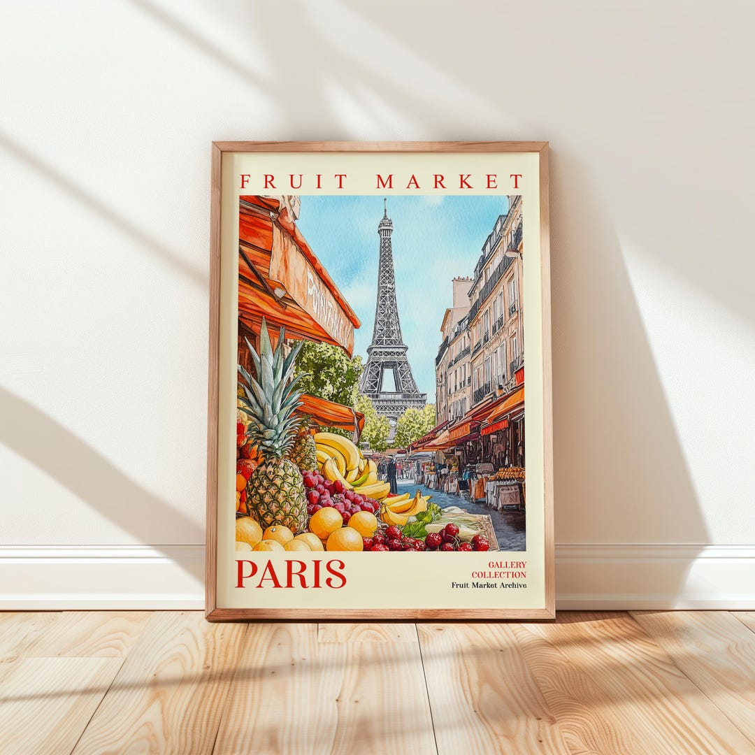 Paris Fruit Market Prints, Kitchen Wall Art, Positive Artwork, Digital ...