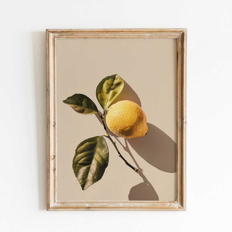Lemon Print Set: Minimalist Boho Kitchen Wall Art (digital Download) - Etsy