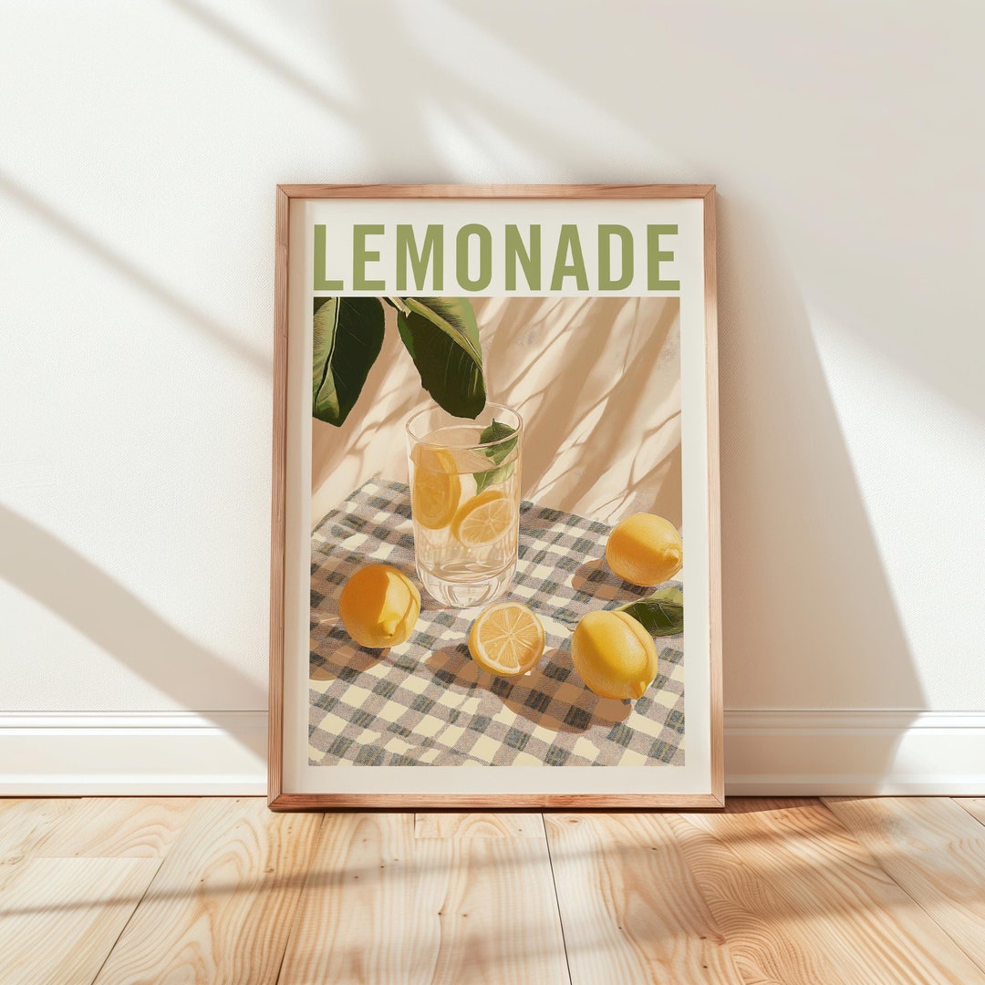 Lemonade Poster Print, Citrus Wall Art, Lemon Prints, Lemonade Wall Art ...
