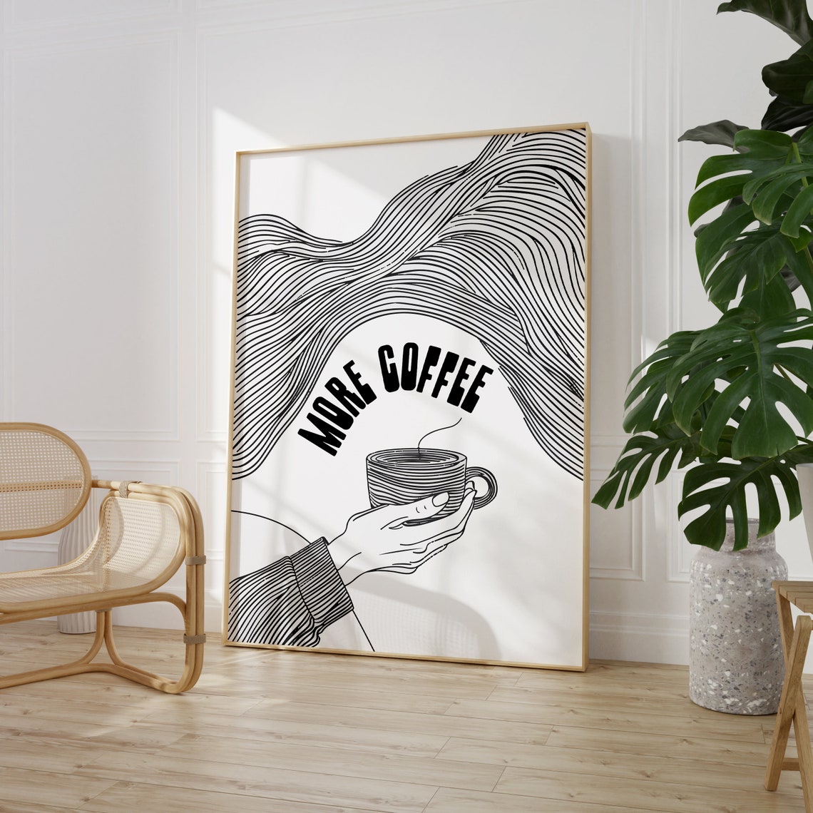 More Coffee Kitchen Wall Art, Kitchen Decor, Large Poster, High Quality ...