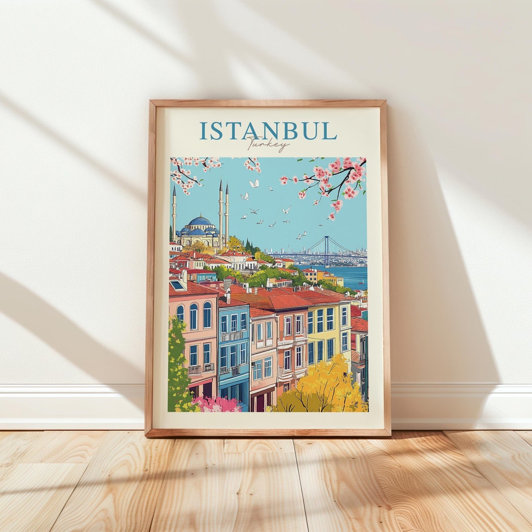 Istanbul Wall Art, Istanbul Art Print, Istanbul Poster, Colorful ...