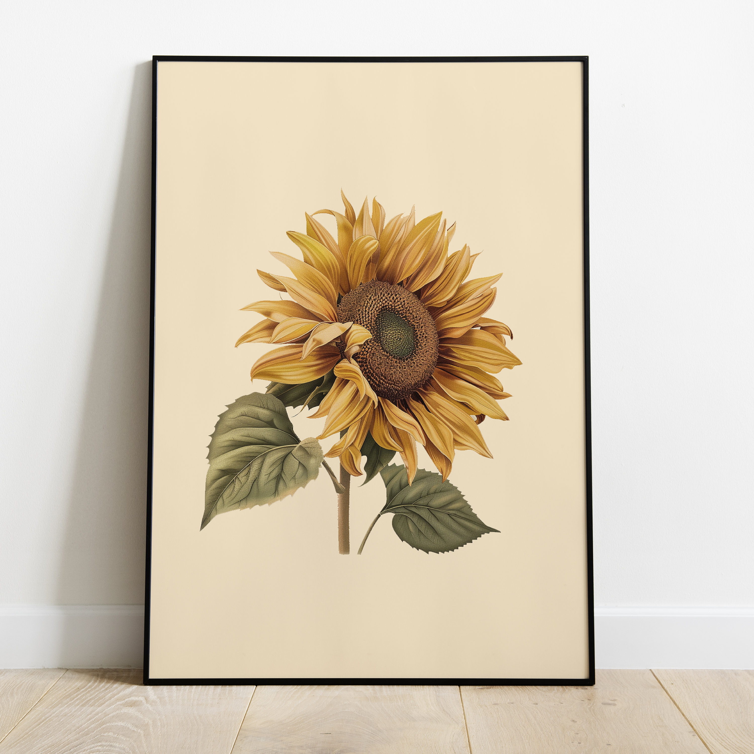 Set of 3 Sunflowers Wall Art Print, Botanical Print Set, Living Room ...